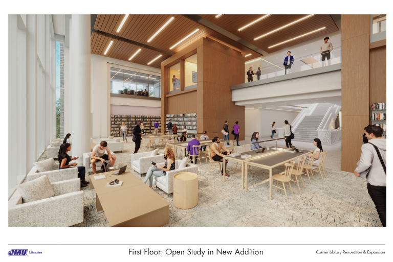 Renderings of the Future Carrier Library - JMU Libraries