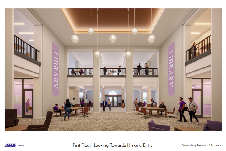 Renderings of the Future Carrier Library - JMU Libraries