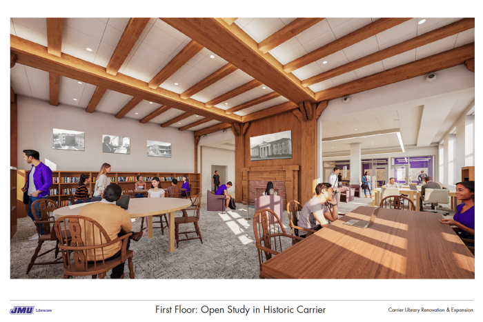 Renderings of the Future Carrier Library - JMU Libraries