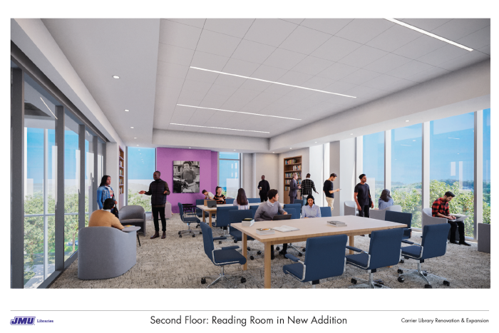 Renderings of the Future Carrier Library - JMU Libraries
