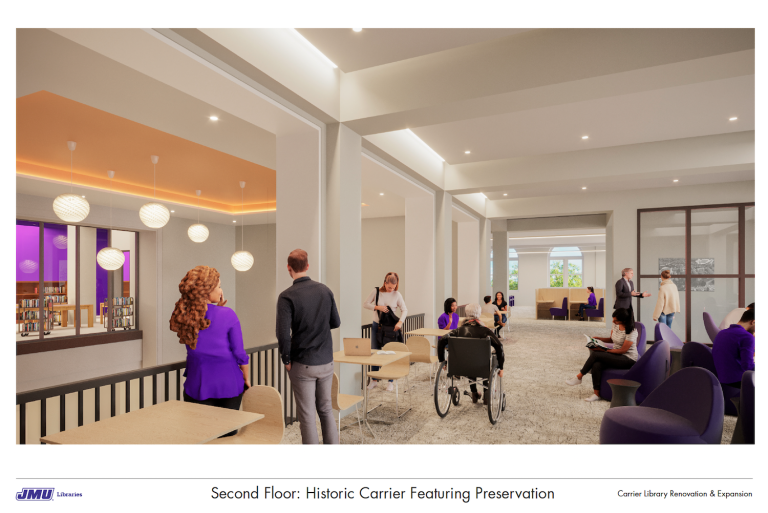 Renderings of the Future Carrier Library - JMU Libraries